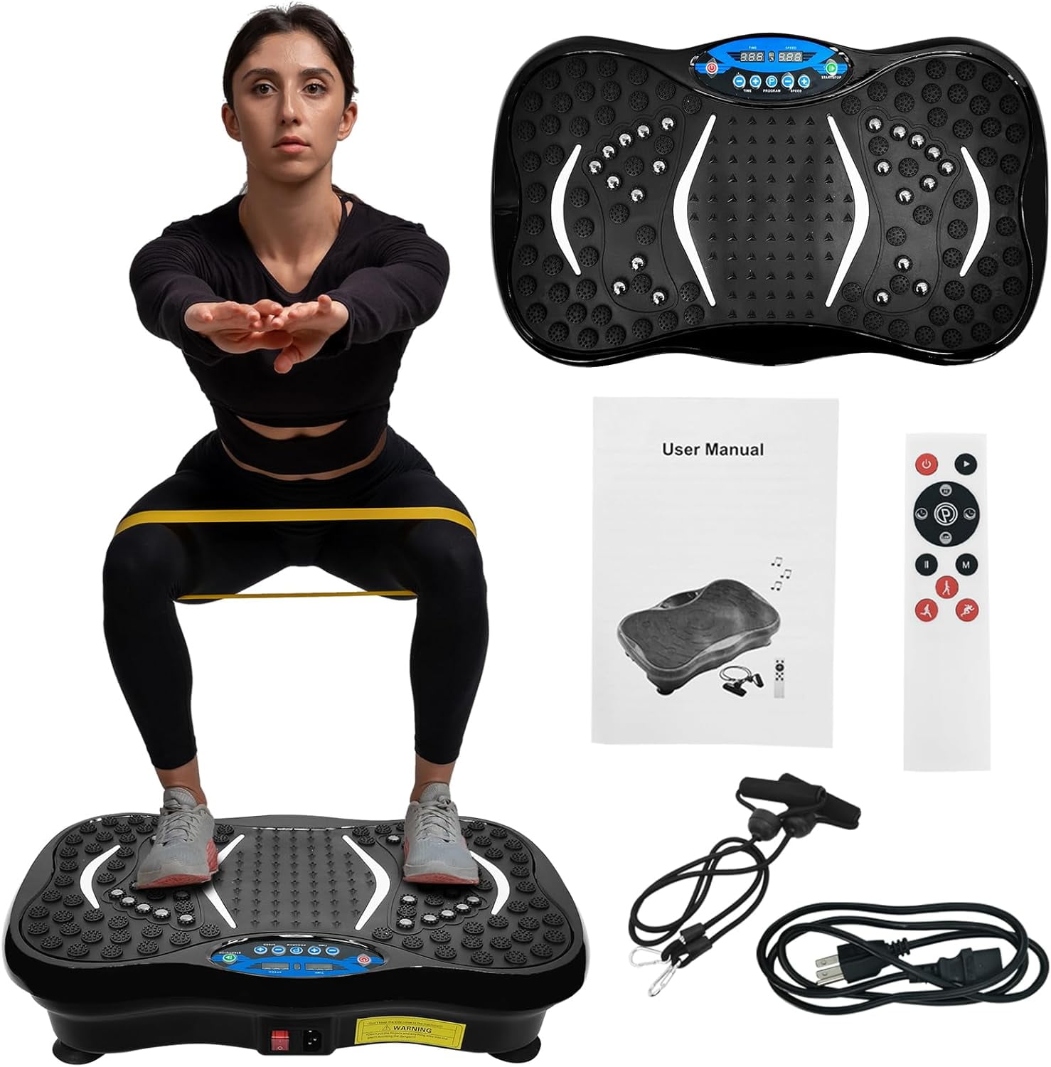 BAOKALER Vibration Plate Exercise Machine W/Bluetooth, Lymphatic ...