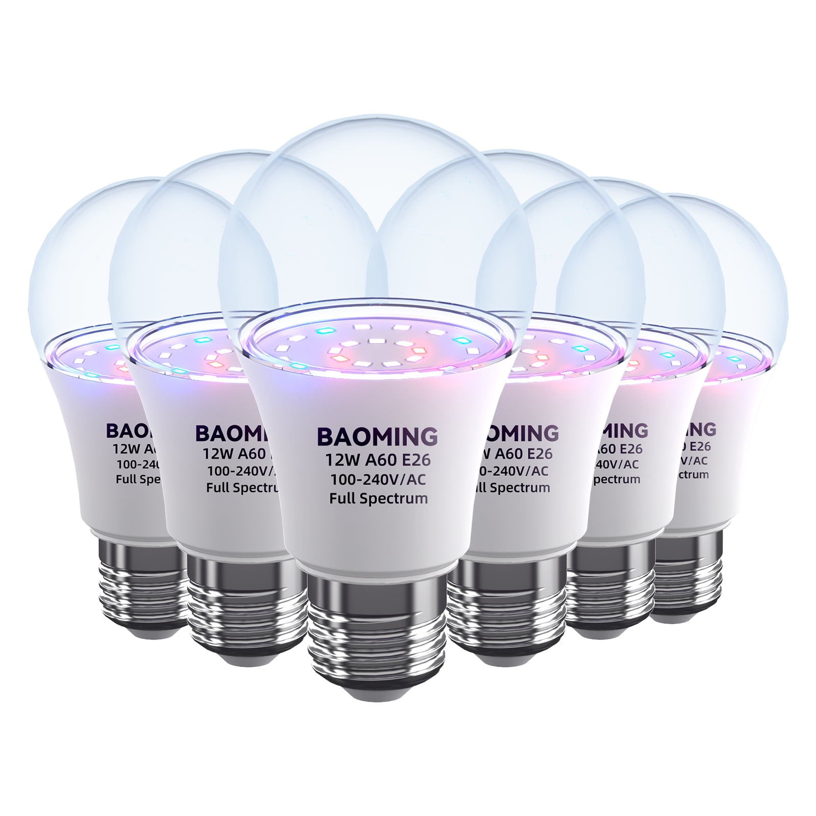 BAOMING 12W LED Grow Light Bulb - Full Spectrum Indoor Plant Lights ...