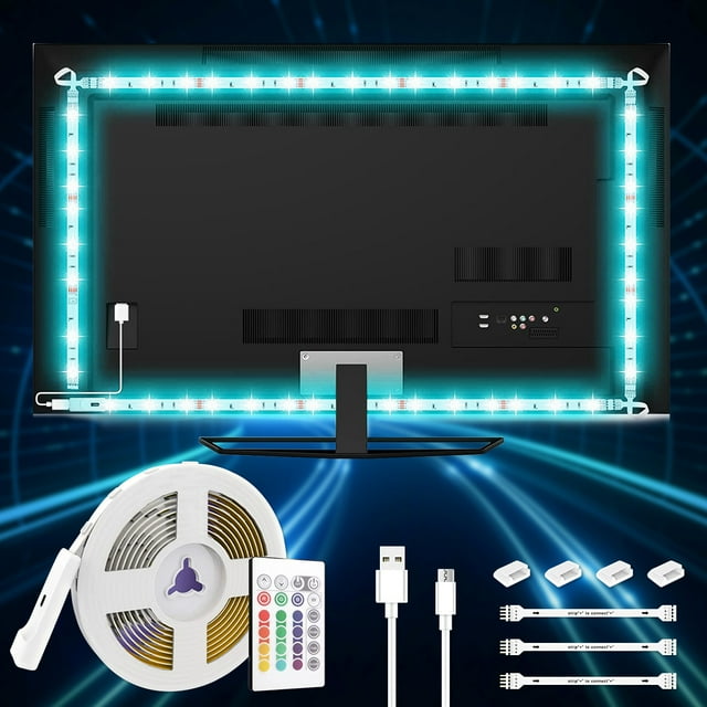 BAOMING 6.5FT RGB LED TV Backlight Strip with Remote and USB-C for 40 ...
