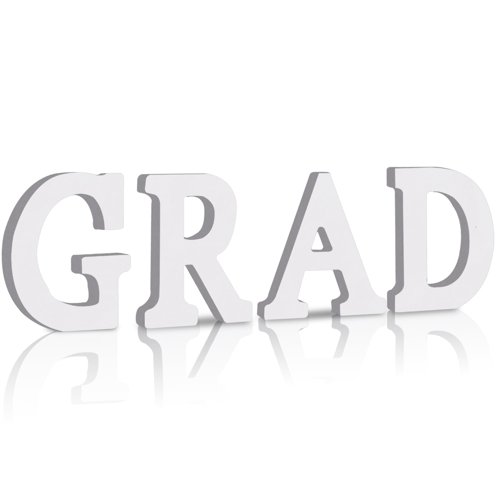 BAOOOFUL 4 InchTRDN Grad White Table Centerpiece Sign Grad Word Sign ...