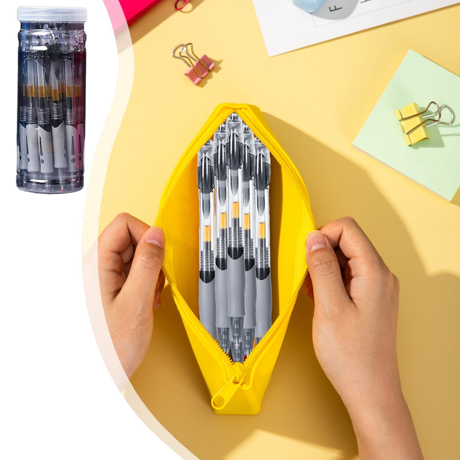 BAOPAI 12-Pack 0.5mm Fine Point Retractable Gel Ink Pens with Soft Grip ...