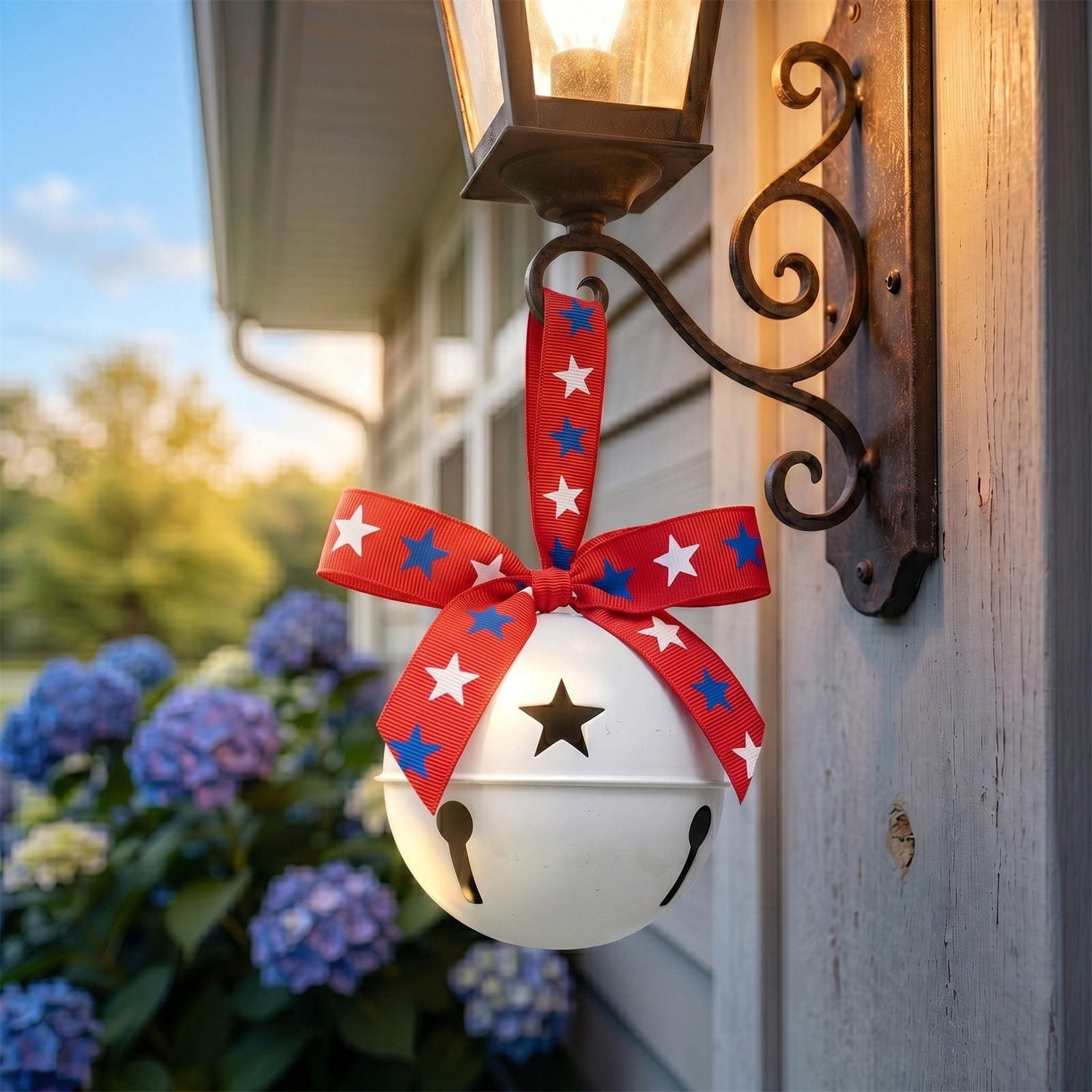 BAOPAI 15cm/5.9in Independence Day Wrought Iron Bells Decorations- Red ...