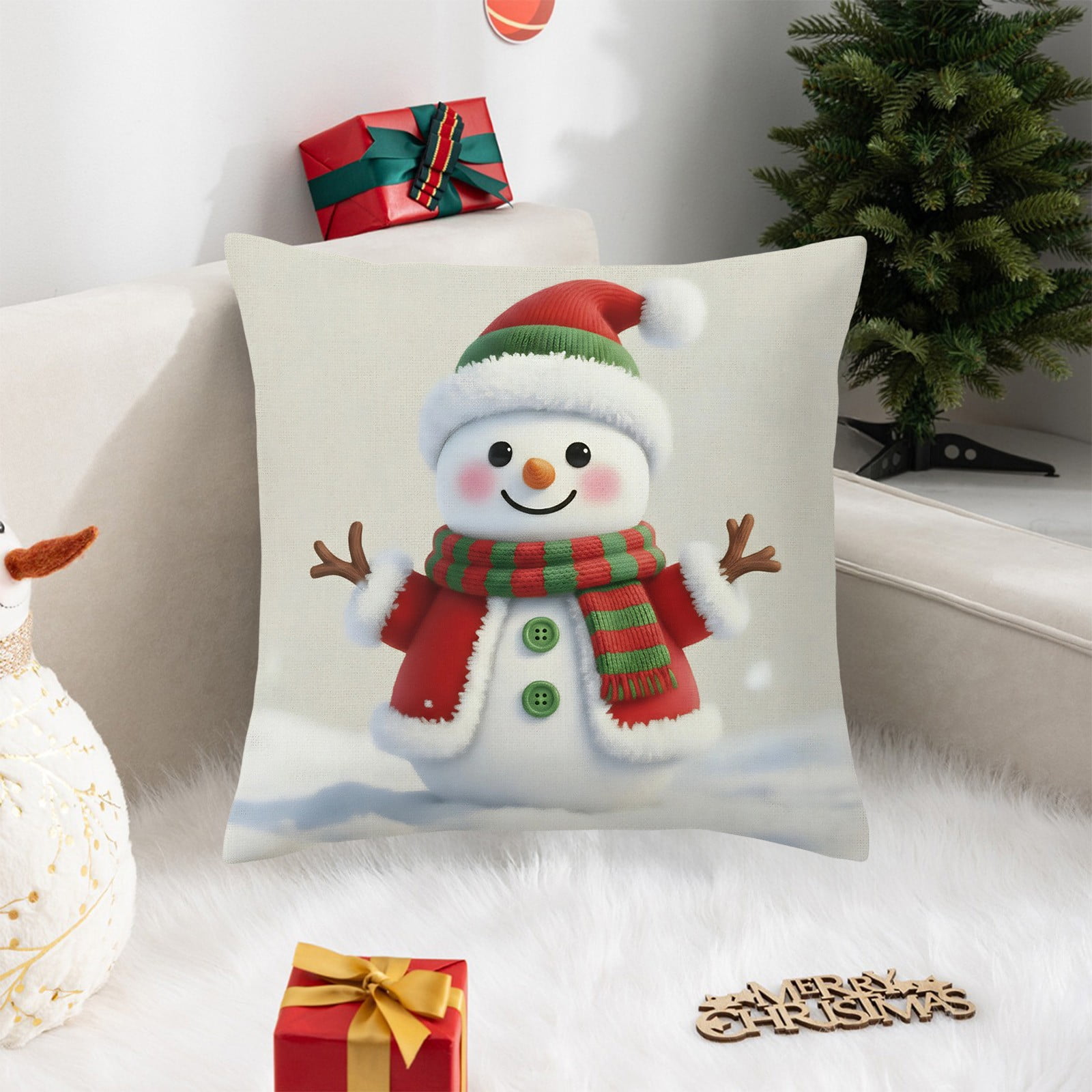 BAOPAI 17.72 Inch Christmas Pillowcase Cover Soft Enduring Fabric ...