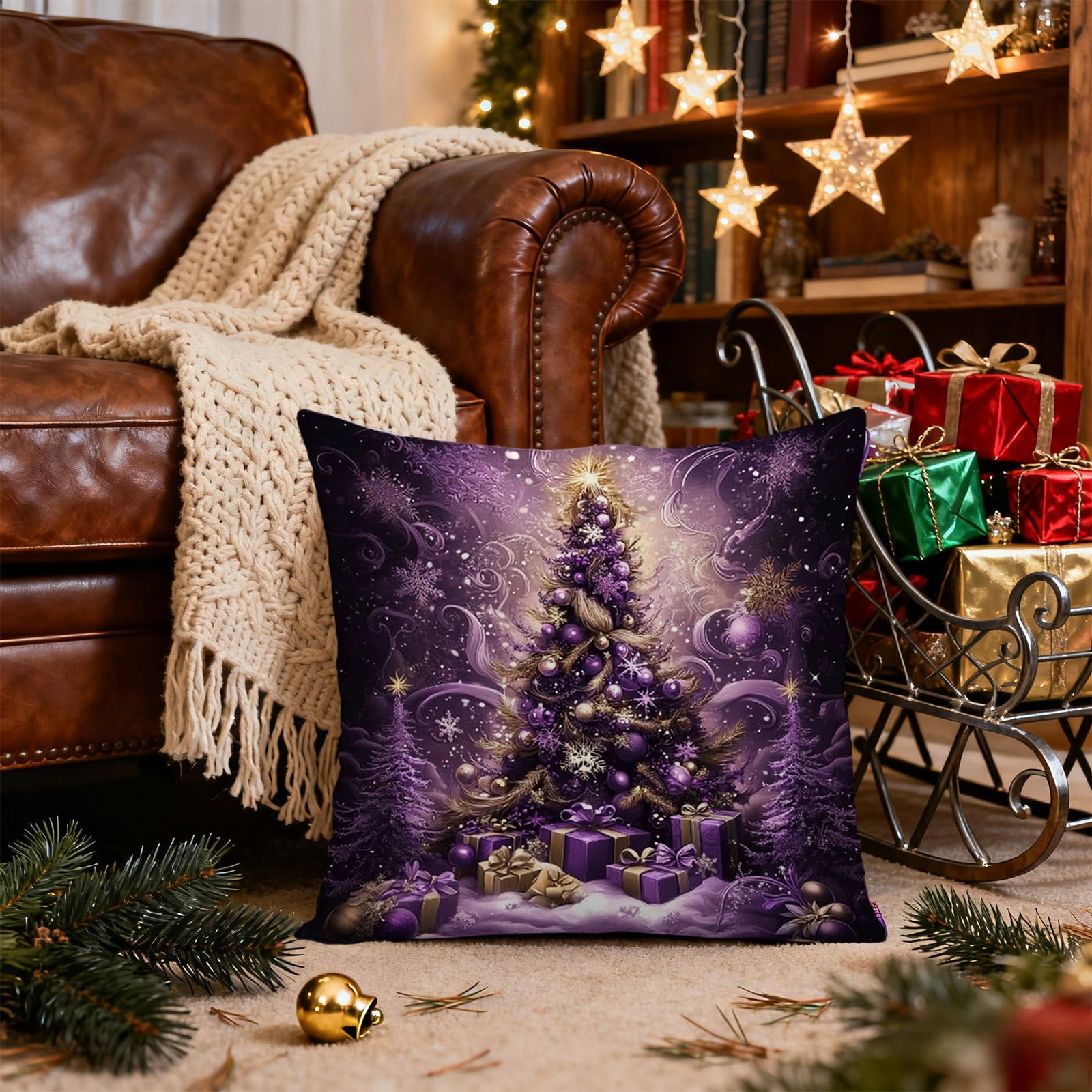 BAOPAI 17.72x17.72in Christmas Pillow Cover Multicolor Polyester Soft ...
