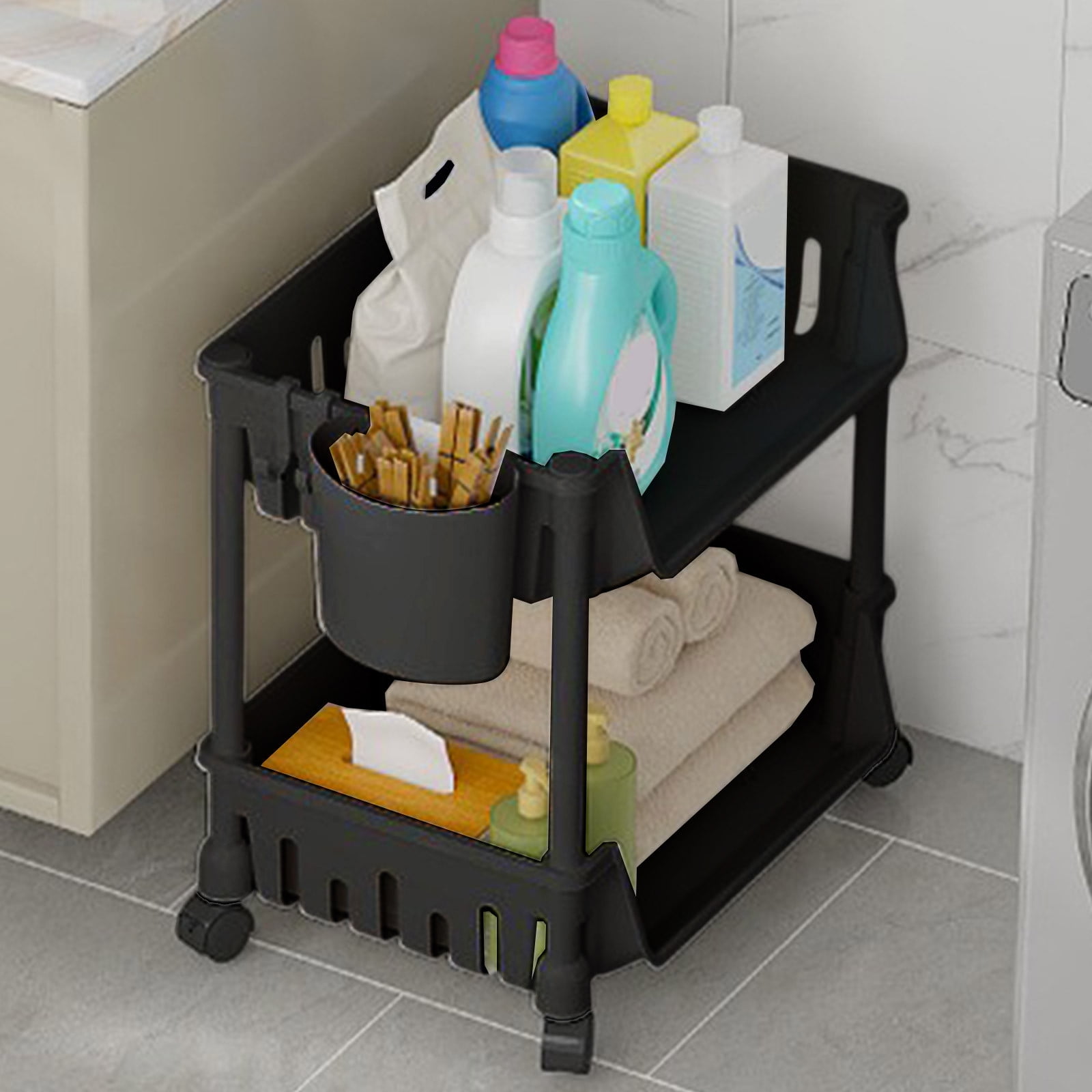 BAOPAI 2-Tier Multifunctional Pulley Under Sink Storage Rack with Large ...