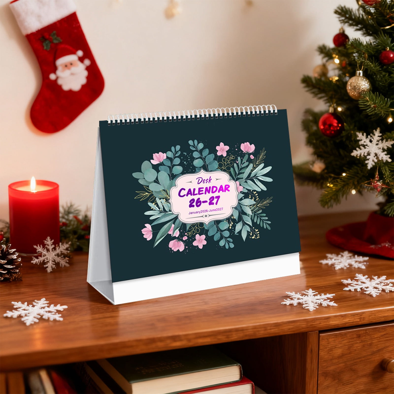 BAOPAI 2026 to 2027 18 Months Desk Calendar with Flip Stand and Cactus ...