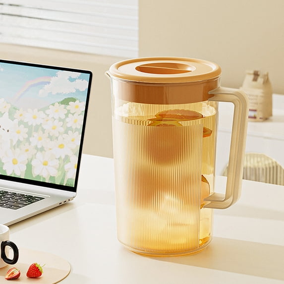 BAOPAI 2L Plastic Pitcher with Lid Heat Resistant Easy Pour Spout for ...