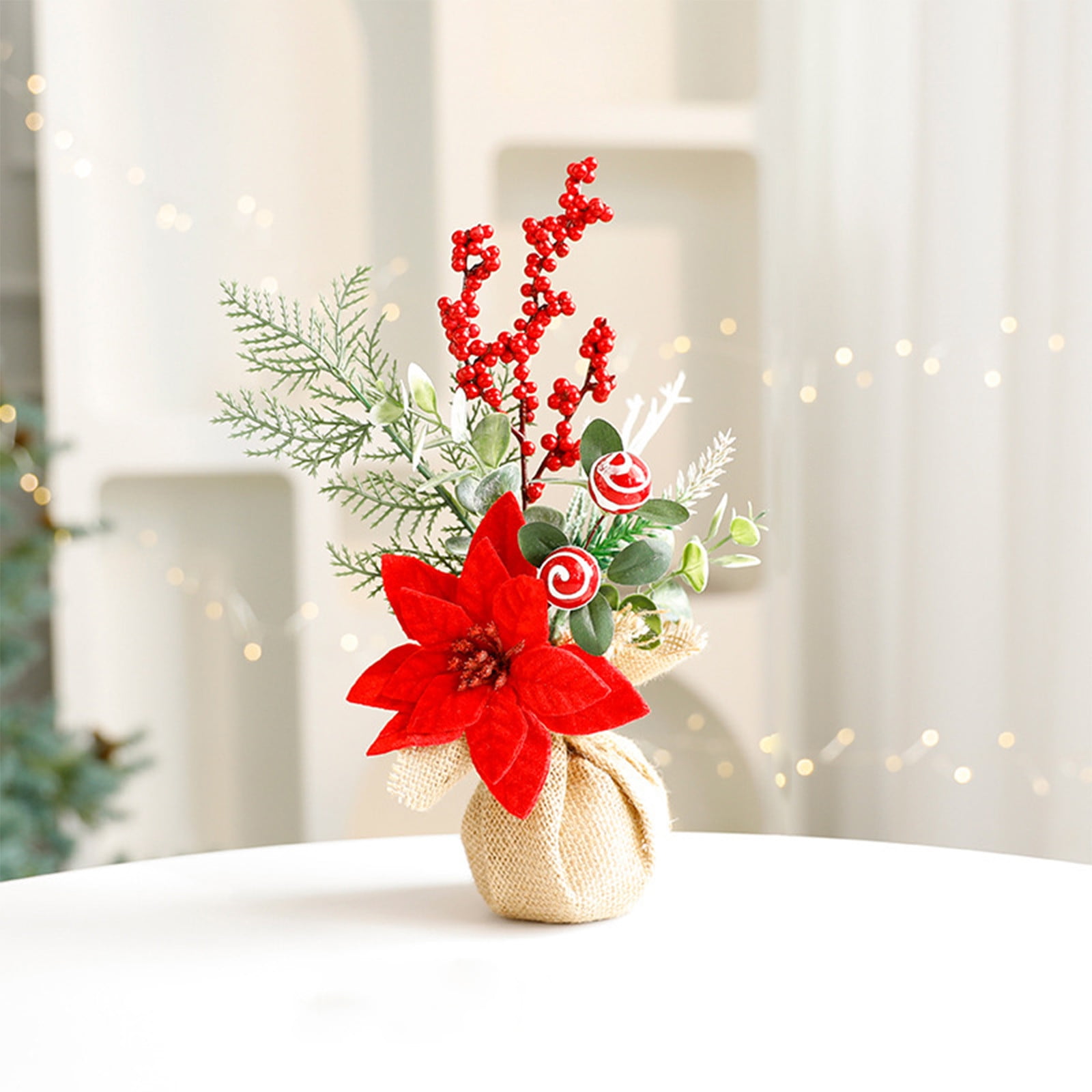 BAOPAI 30x20x20cm Red Berry Linen Christmas Ornaments Waterproof ...