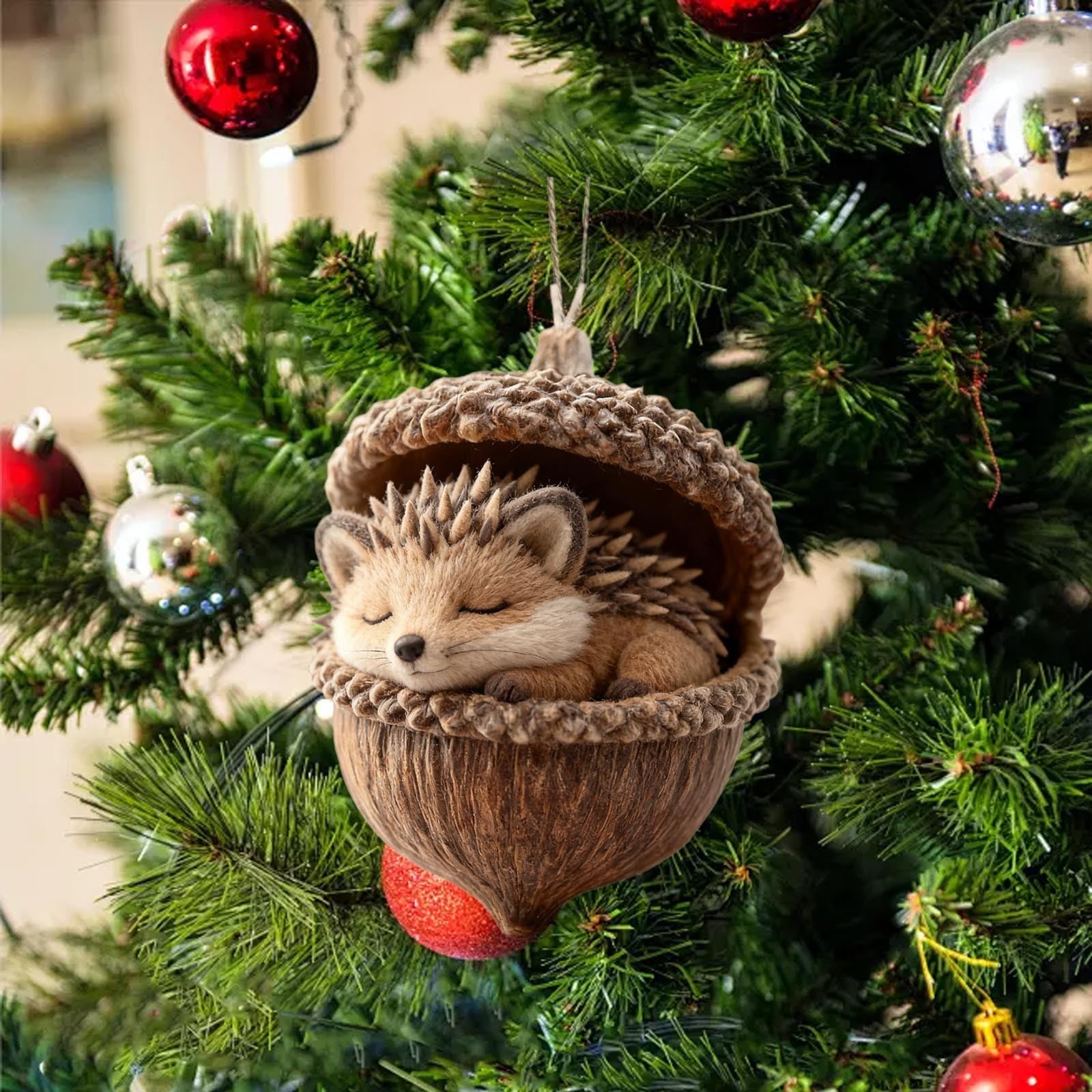BAOPAI 4inch Forest Animals Acorn Decoration Christmas Tree Ornament ...
