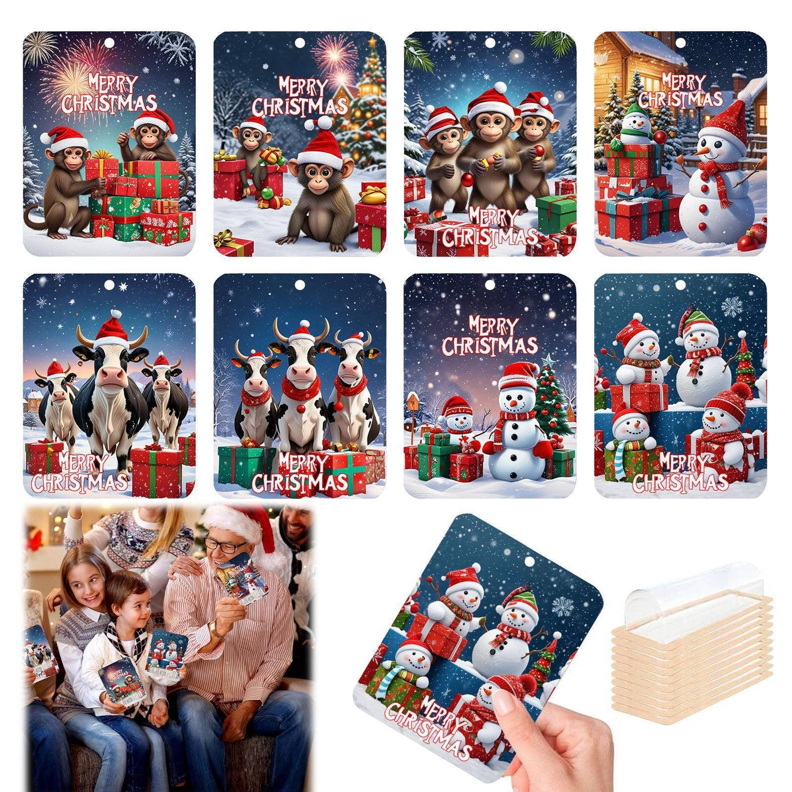 BAOPAI 8PC Festive Christmas Wallet Santa Snowflakes Reindeers Pattern ...