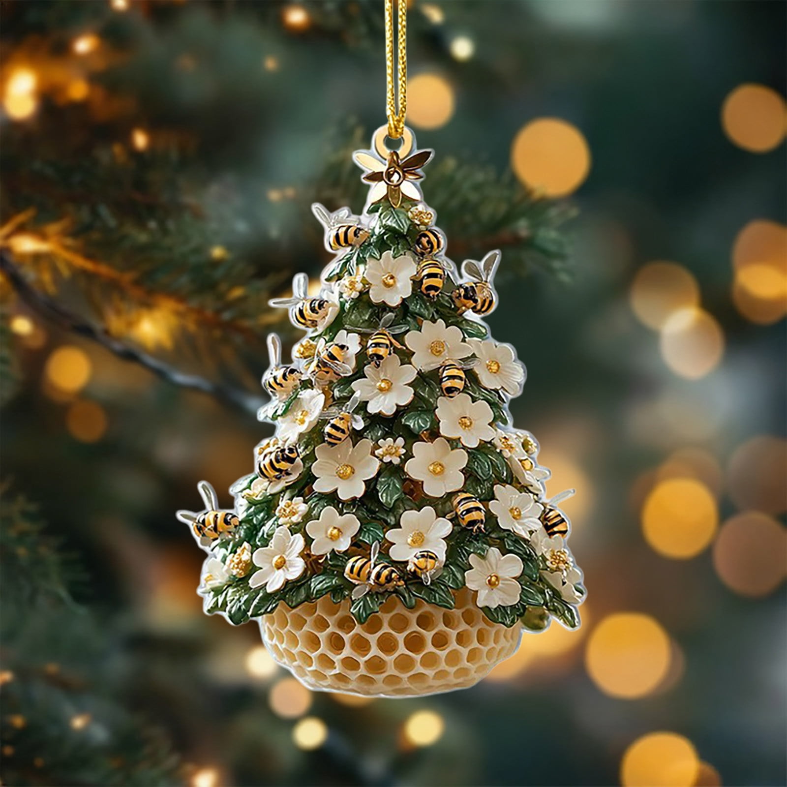 BAOPAI Acrylic Christmas Ornaments DIY Hanging Decor Retro Bright ...