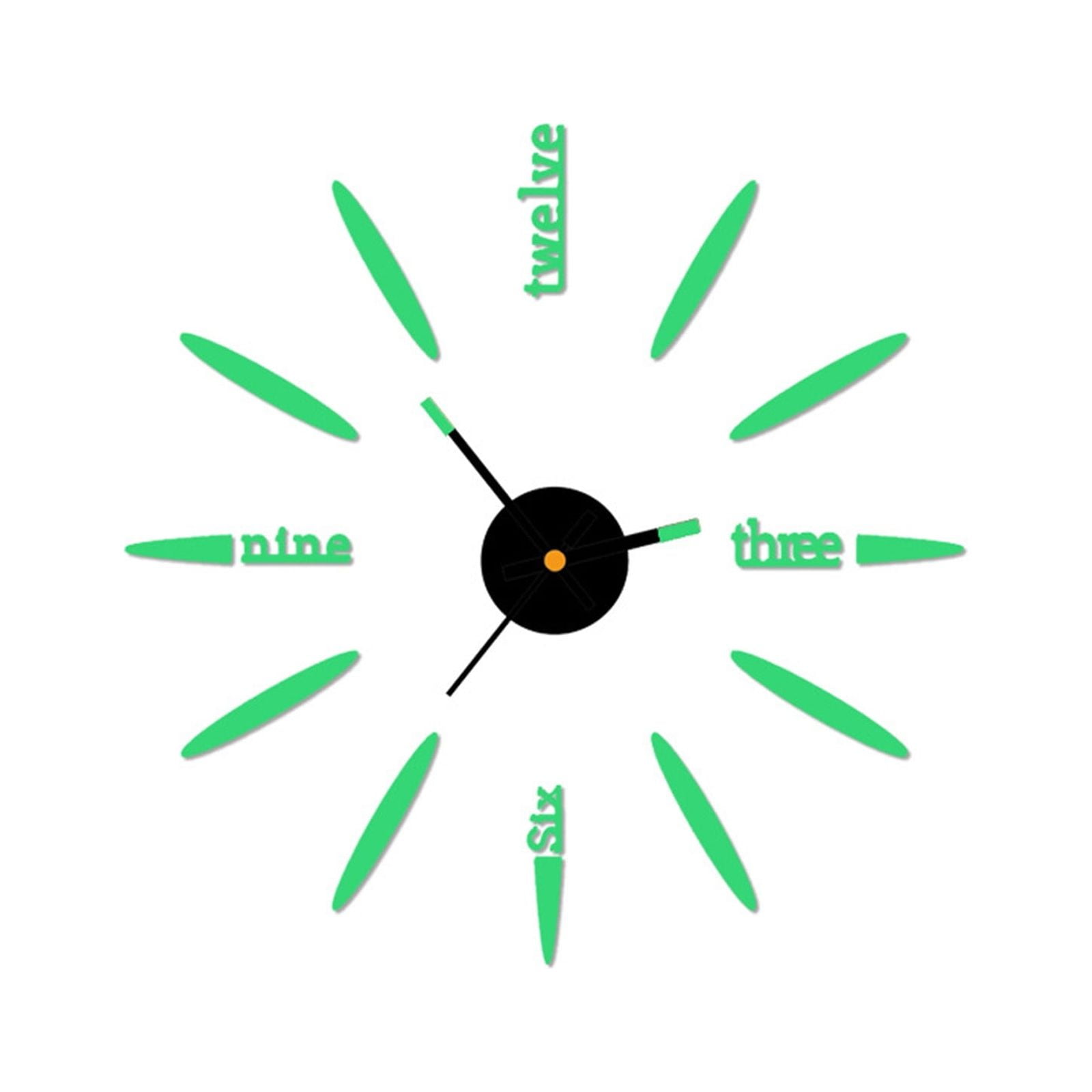 BAOPAI Acrylic DIY Self Adhesive Digital Quartz Wall Clock with Night ...