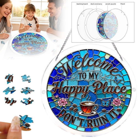 BAOPAI Acrylic Puzzles Suncatcher Window Hanging- 83 Pieces Stained ...