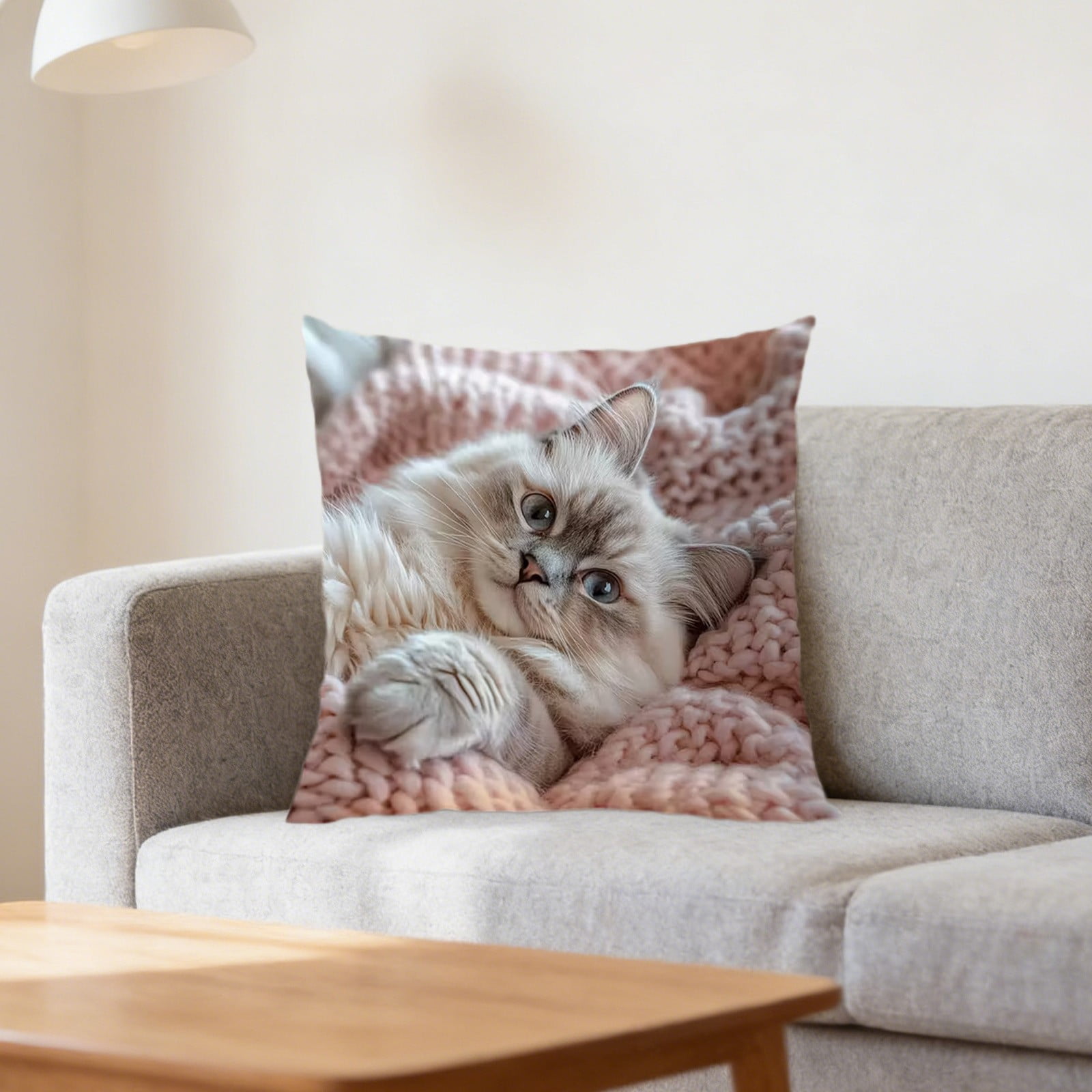 BAOPAI Adorable Cat Design Pillow Cover with Concealed Zipper Plush ...