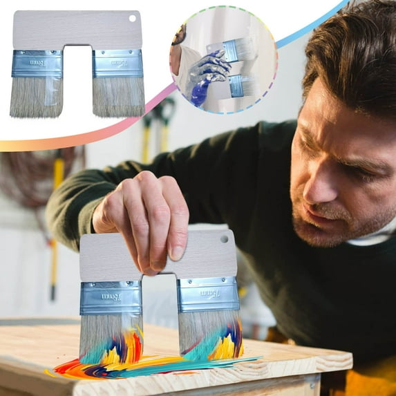 BAOPAI Art Construction Double Head Art Brush Set with Bristle Flat ...