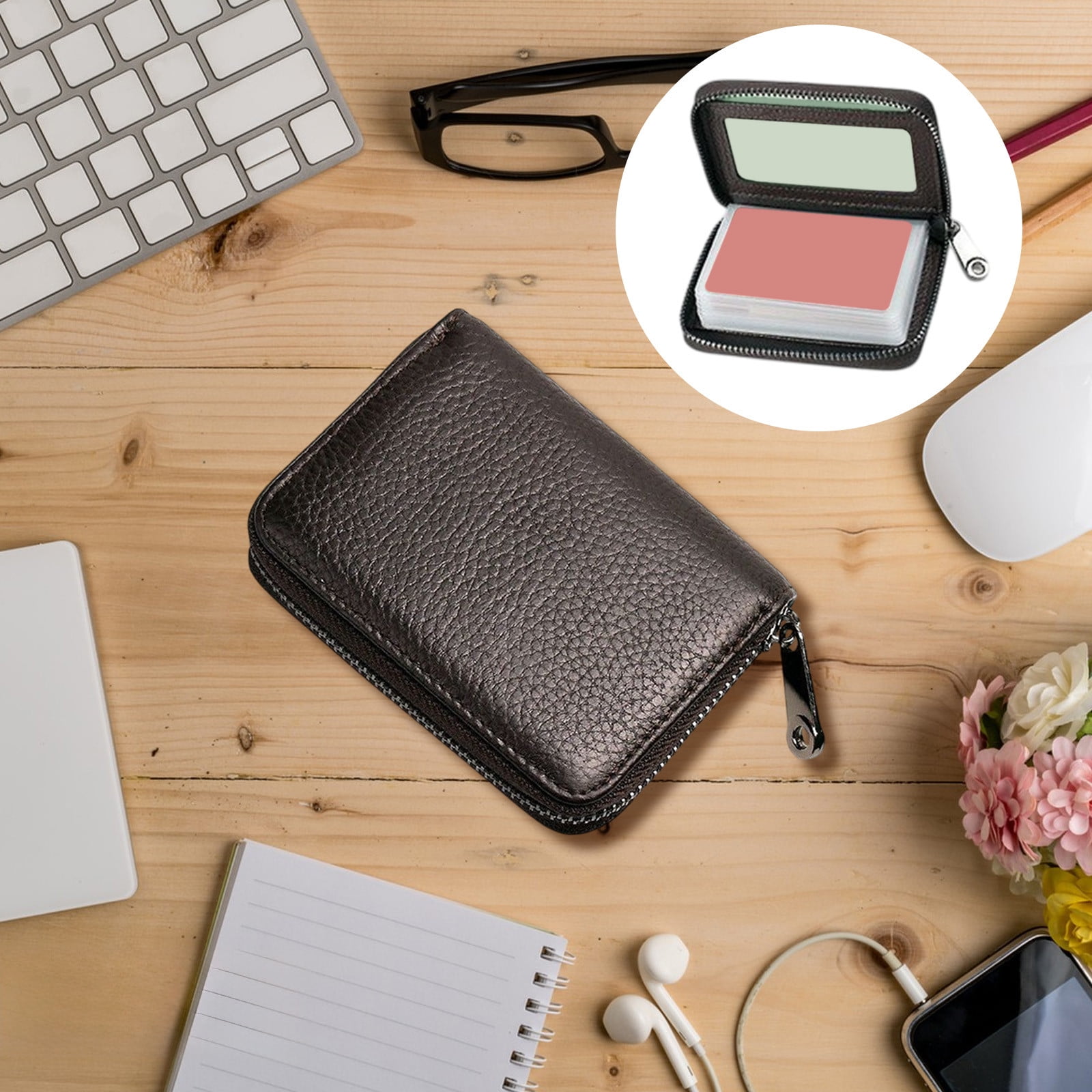 BAOPAI Artificial Leather Card Holder with Multiple Slots and Secure ...