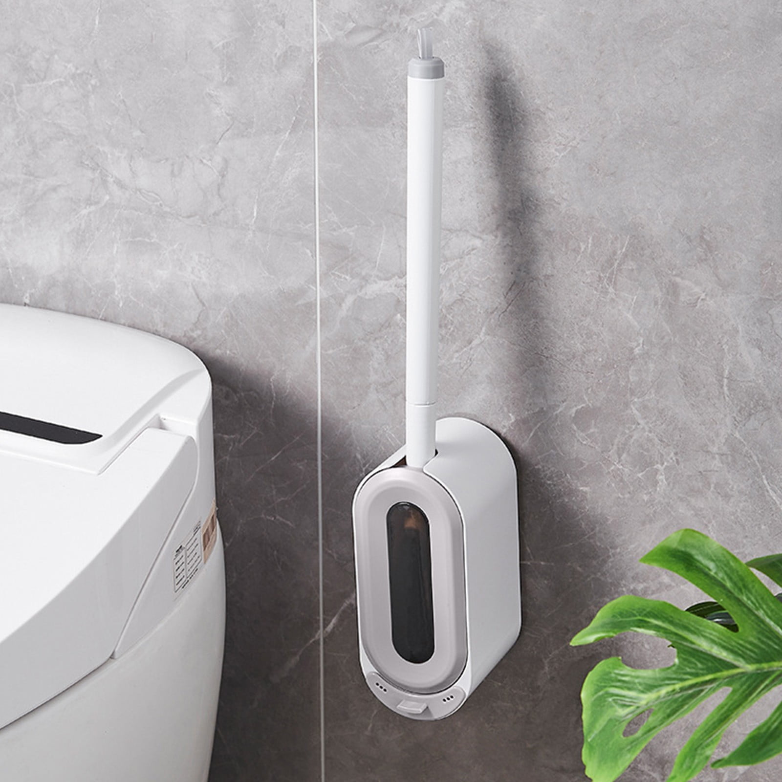 BAOPAI Automatic Opening and Closing Toilet Brush Holder with Wall ...