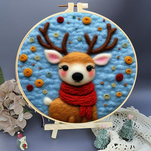 BAOPAI Beginner-Friendly Needle Felting Kit with Embroidery Frame - All ...