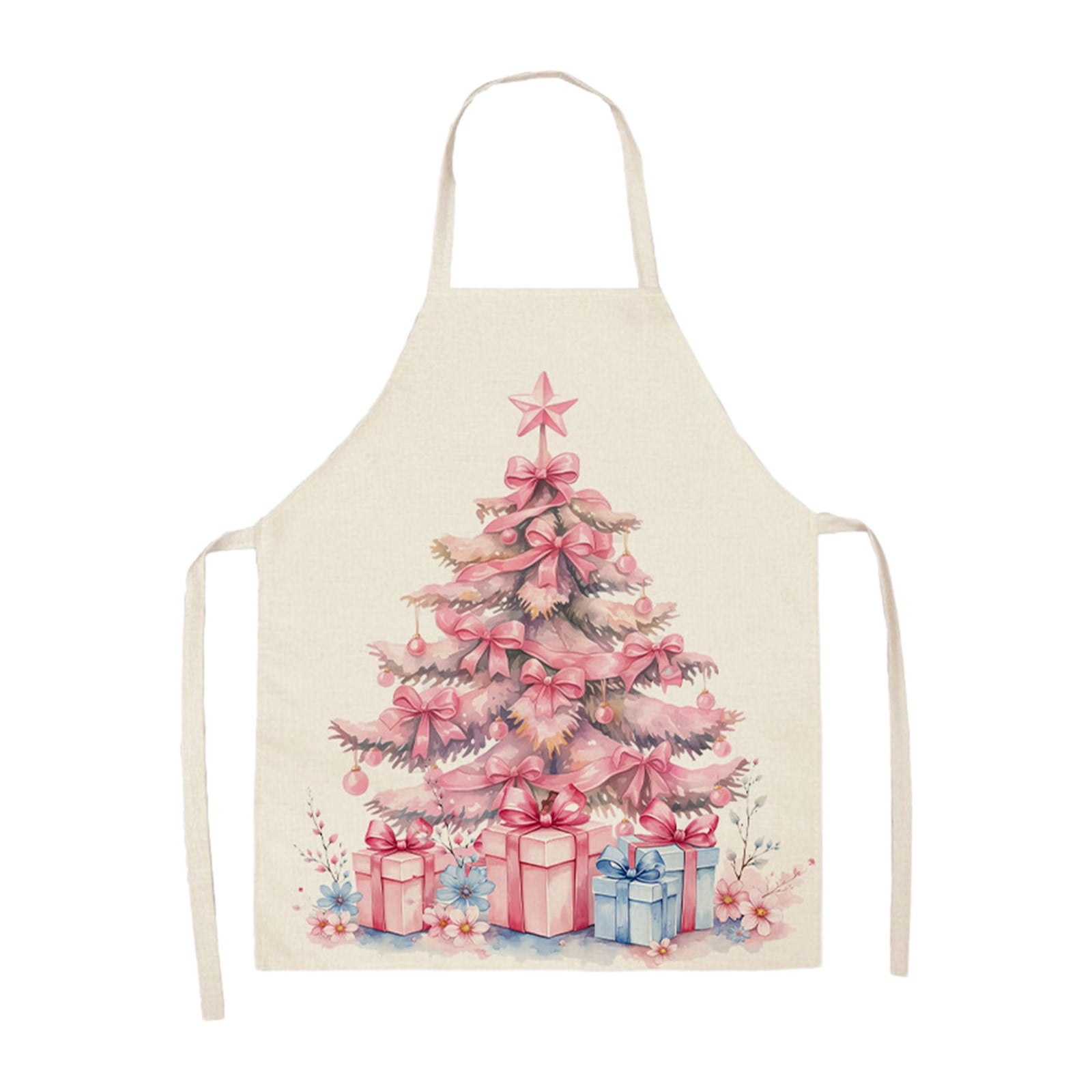 BAOPAI Christmas Aprons Decorations Fabric Printed Santa Claus ...