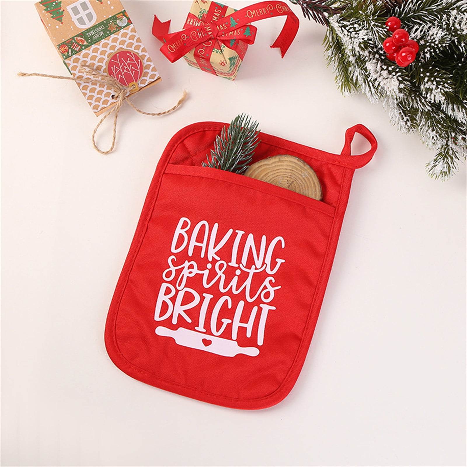 BAOPAI Christmas Insulated Baking Mitts and Placemats Set Heat ...
