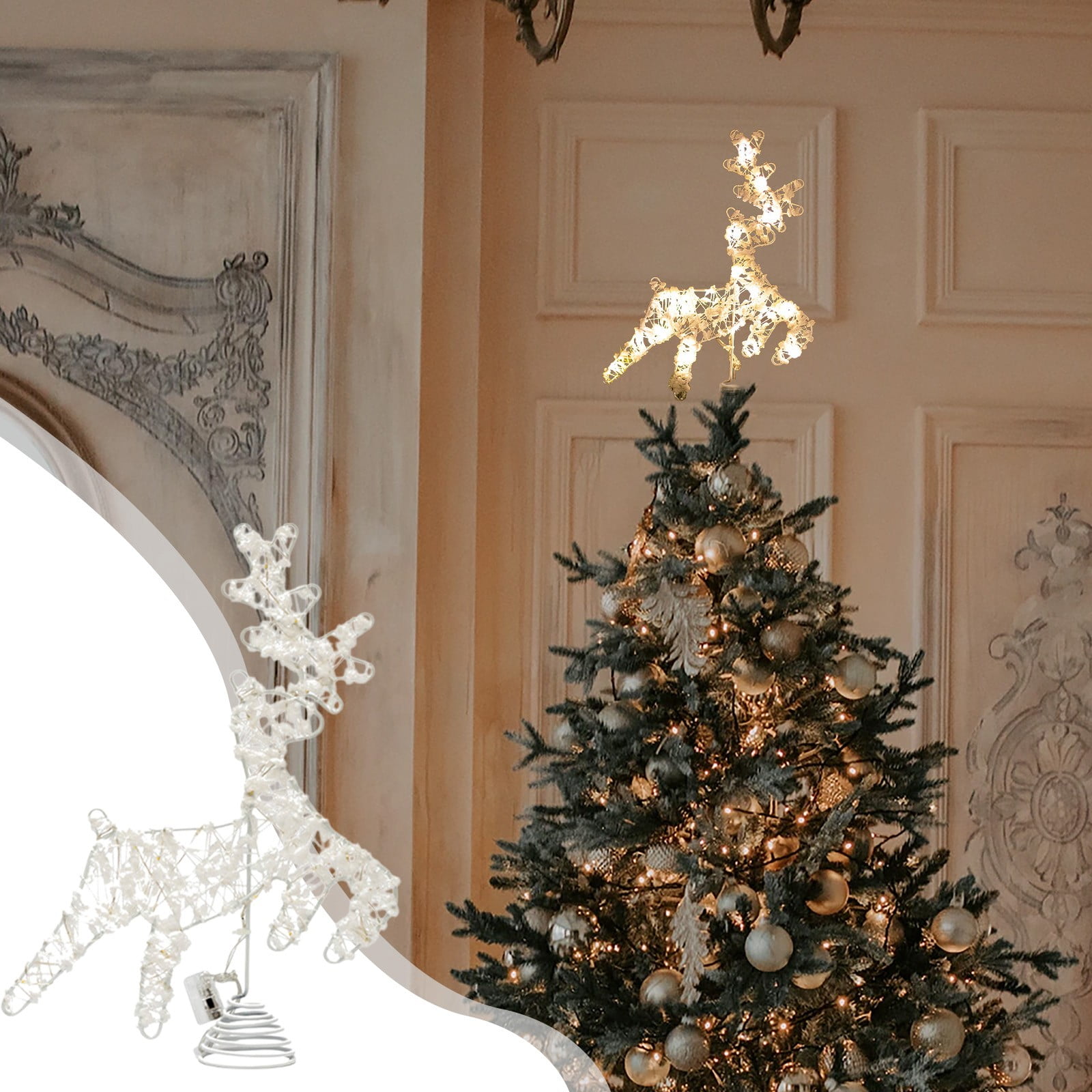 BAOPAI Christmas Top Decoration Luminous Iron Christmas Tree Top Star ...