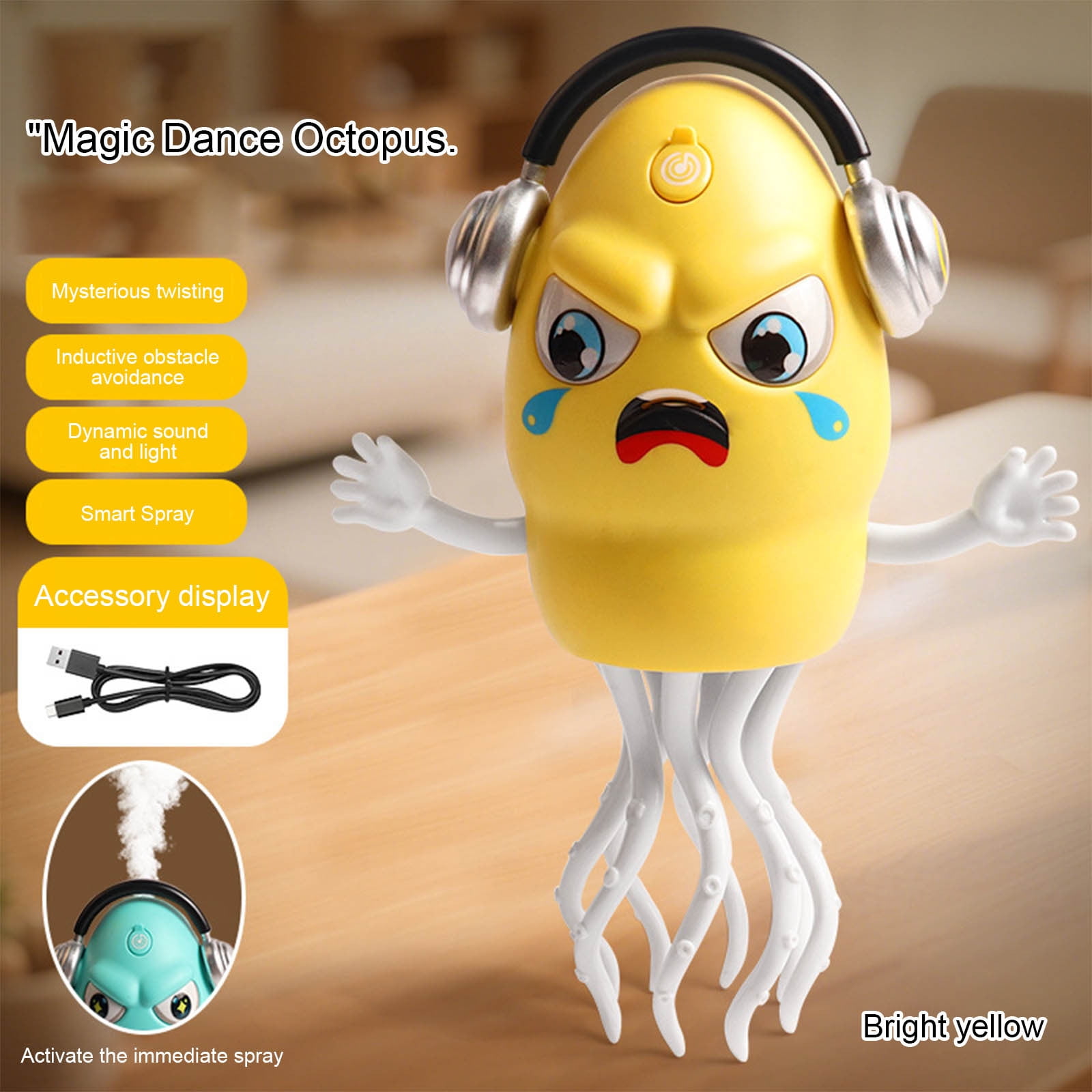 BAOPAI Dancing Octopuses Smart Obstacle-Dodging Robot Magical Twisting ...
