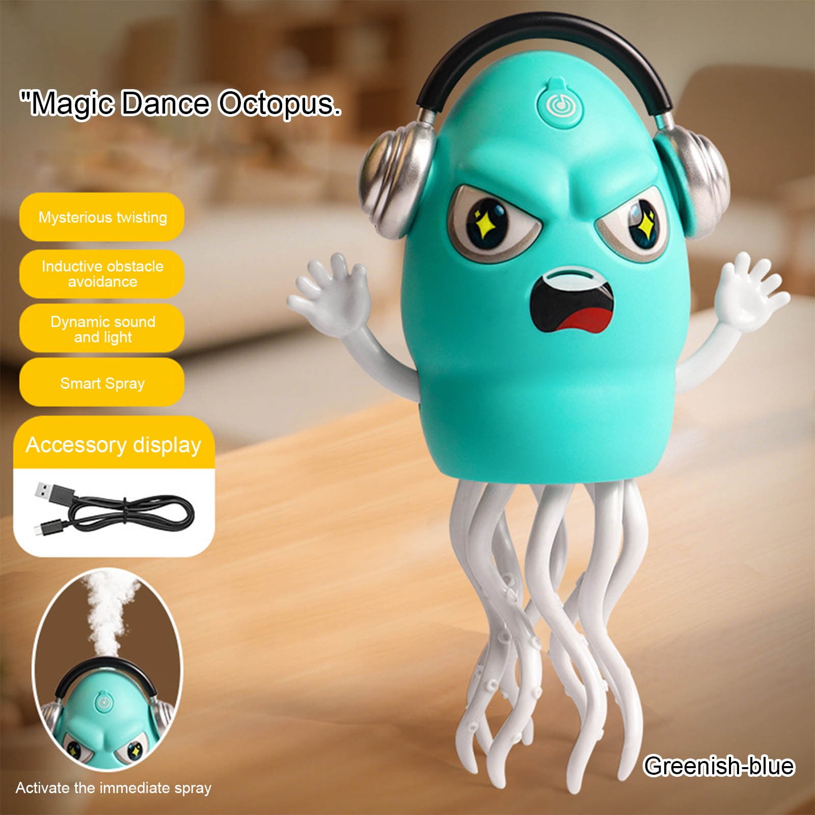 BAOPAI Dancing Octopuses Smart Obstacle-Dodging Robot Magical Twisting ...