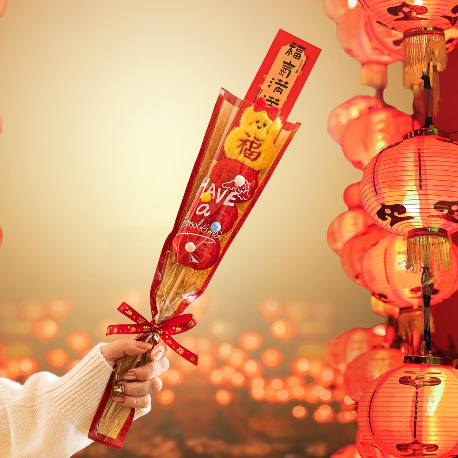 BAOPAI Decorative Fluffy Candy Skewer for 2026 New Year and Spring ...