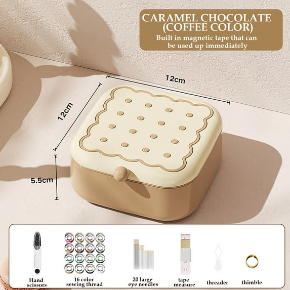 BAOPAI Double Layer Magnetic Sewing Kit Portable Travel Sewing Box with ...