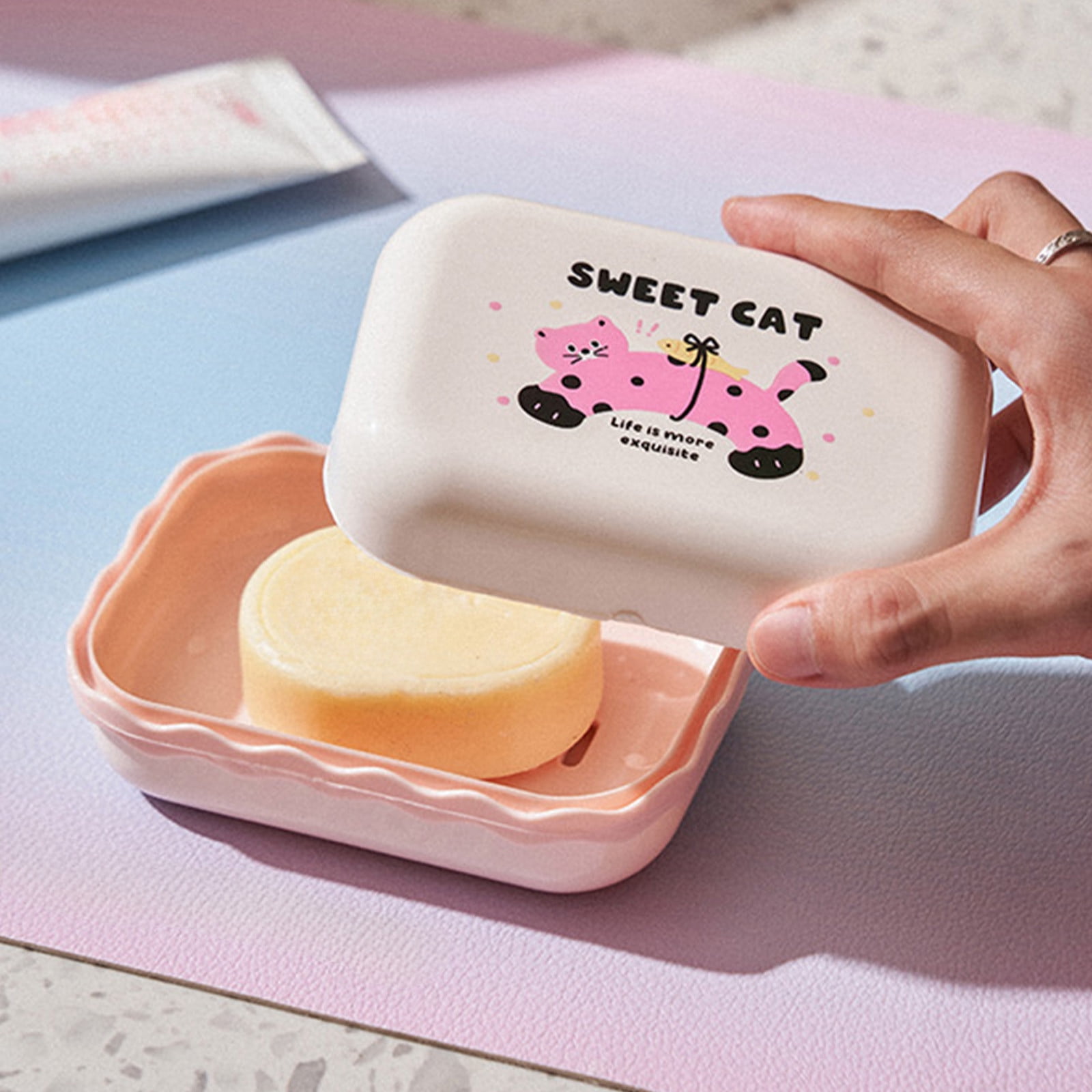 BAOPAI Double Layer Soap Box with Lid and Removable Dividers for ...