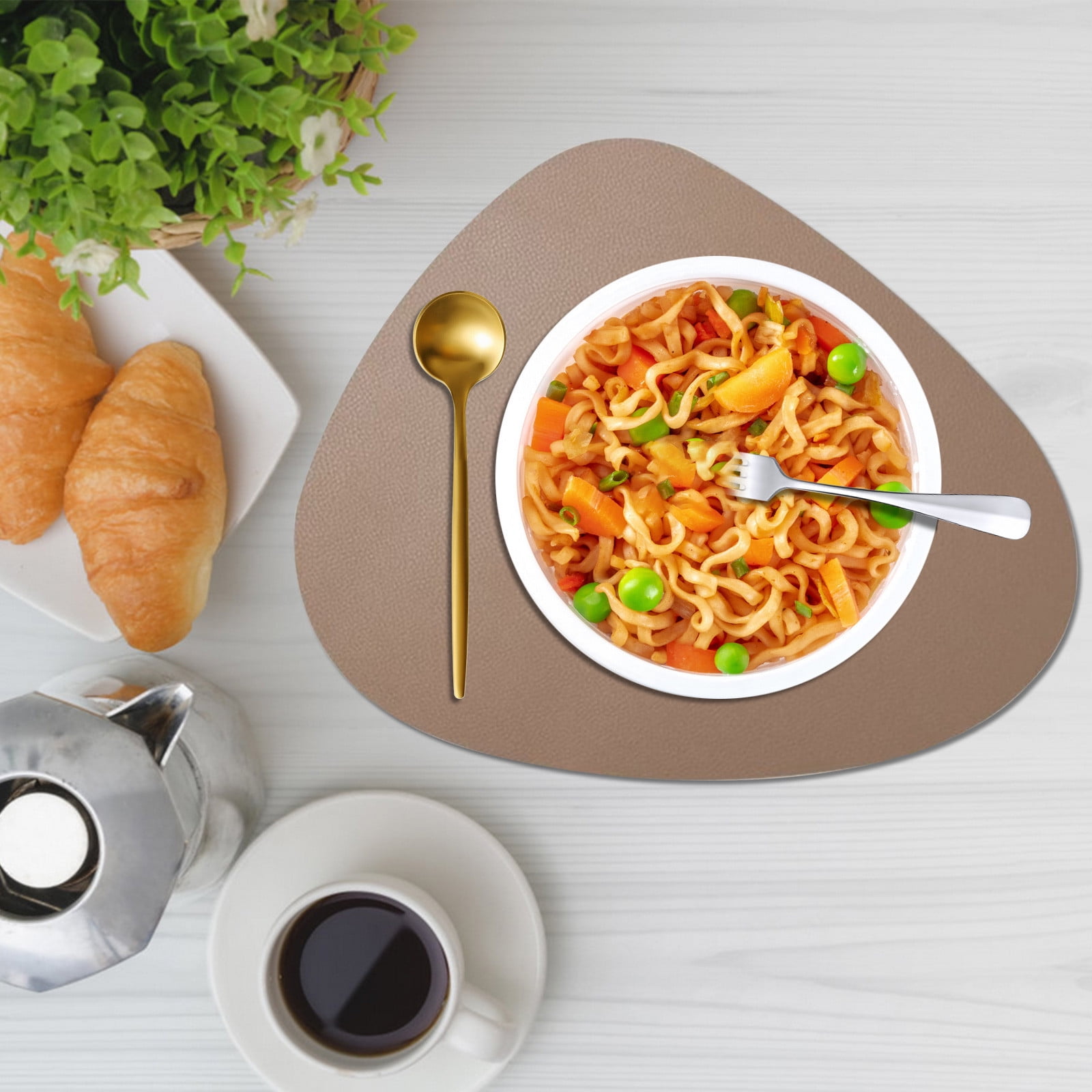 BAOPAI Double Sided Non-Slip Leather Cup Coaster for Table Tea Cup with ...