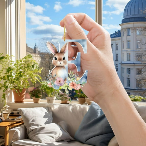 BAOPAI Easter Acrylic Letter Rabbit Pendant Hanging Ornament for Home ...