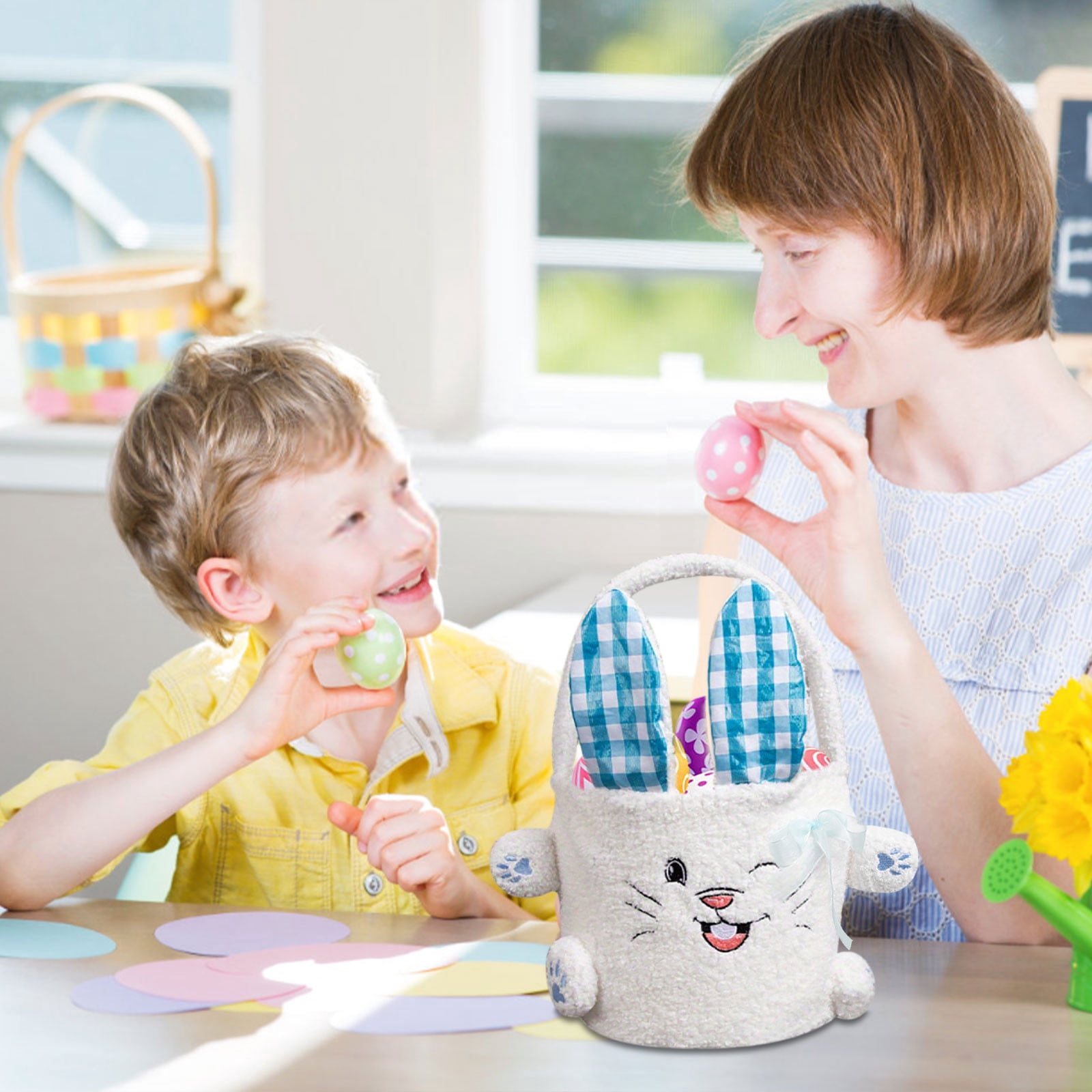 BAOPAI Easter Bunny Candy Storage Basket for Home Organization and ...