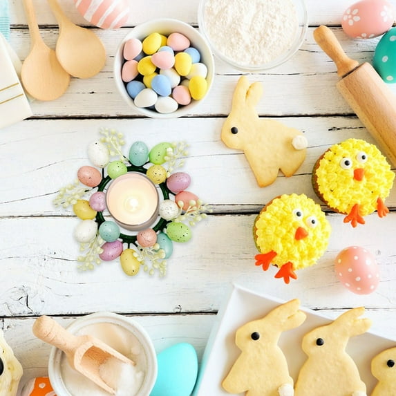 BAOPAI Easter Candlestick Wreath Decoration for Table Centerpiece and ...