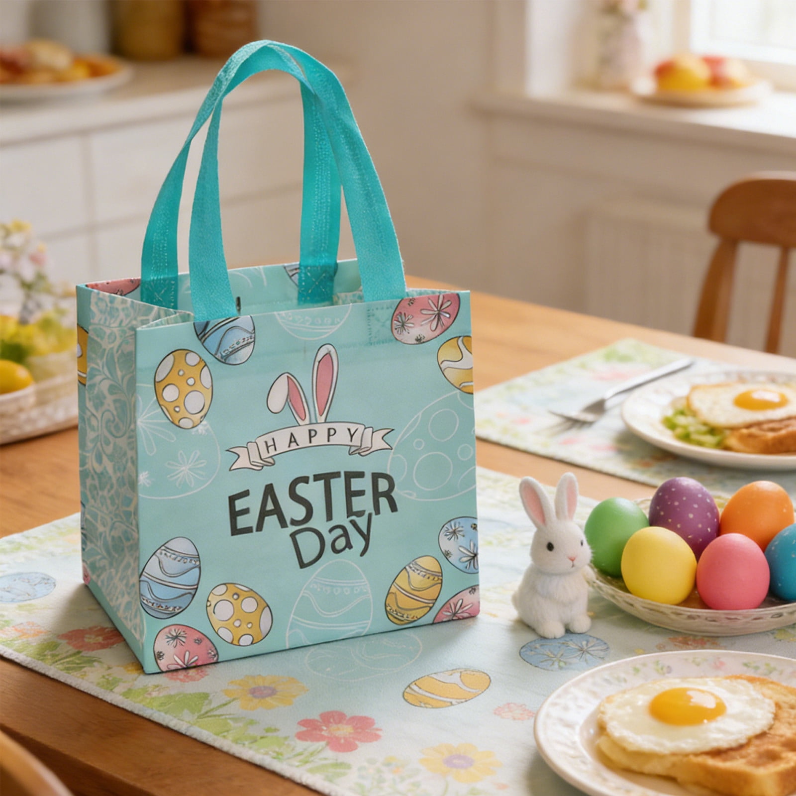 BAOPAI Easter Themed Gift Tote Bag Eco Friendly Reusable Shopping Bag ...