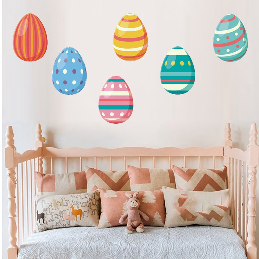 BAOPAI Easter Wall Sticker Self Adhesive Removable Home Decor PVC ...