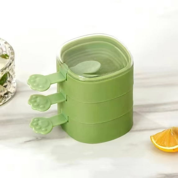 BAOPAI Easy-Release Ice Cream Molds with Cover Space Saving Ice Cube ...