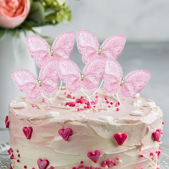 BAOPAI Embroidered Butterflies Cake Toppers for DIY Birthday Mother's ...