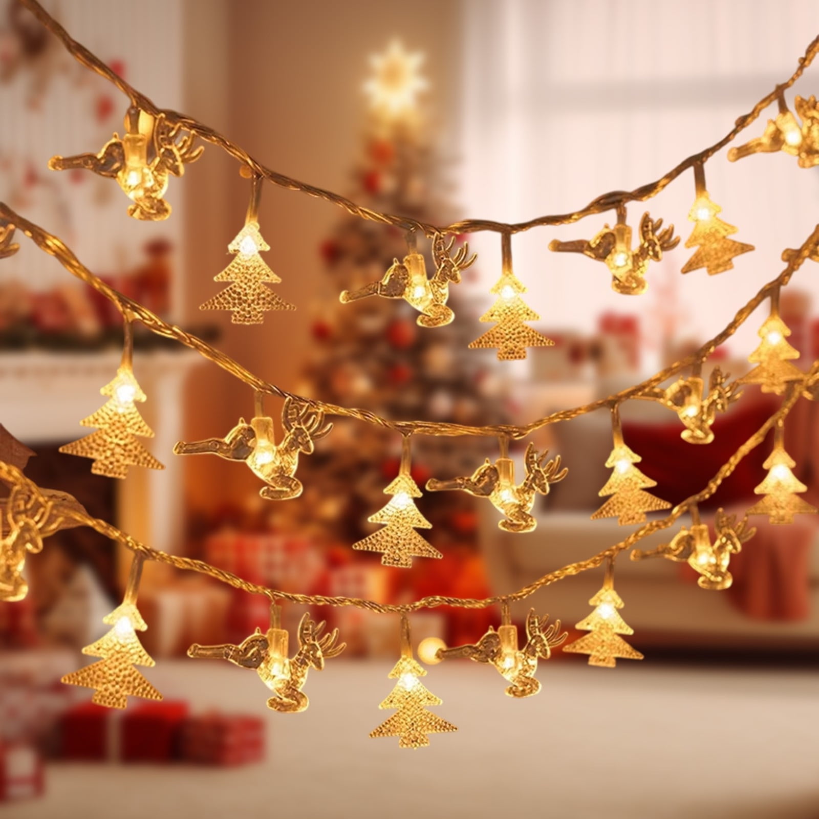 BAOPAI Enduring 59in Christmas LED Reindeers Tree Lights White ...