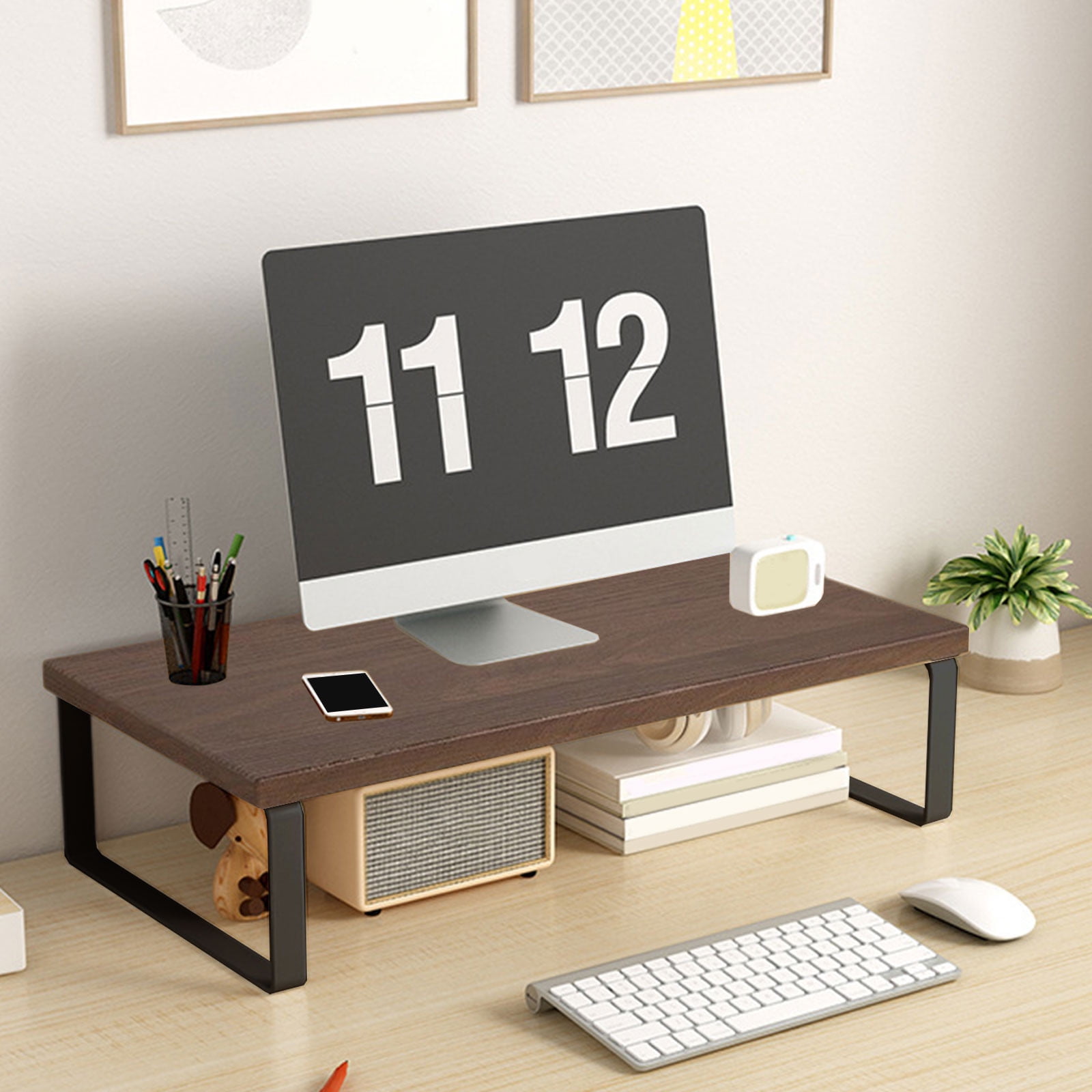 BAOPAI Ergonomic Monitor Stand with Storage Shelf Desktop Riser for ...