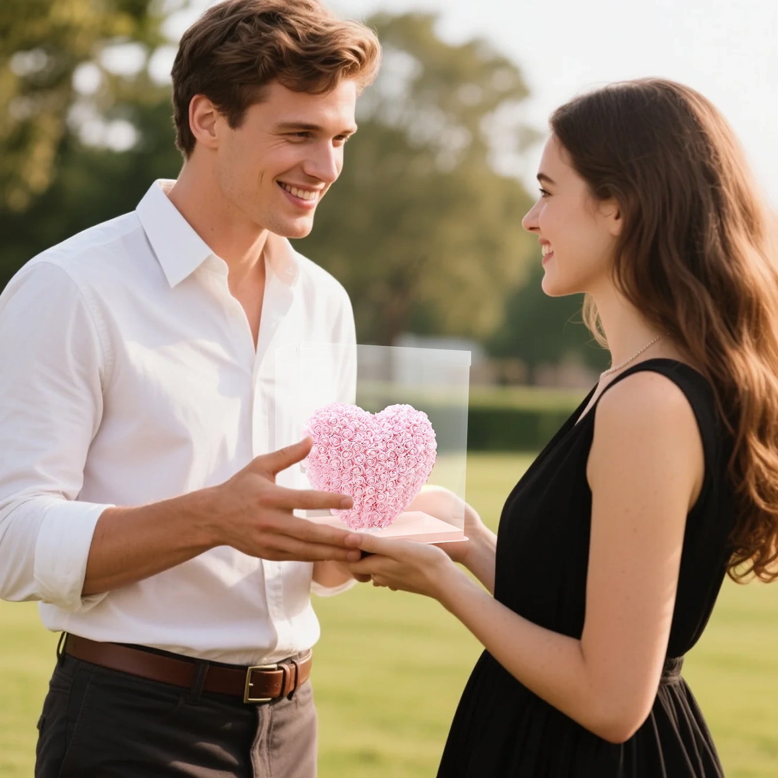 BAOPAI Eternal Romantic Heart-Shaped Gift Box with 3D Foam Rose ...