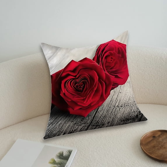 BAOPAI European Classical Rose Pattern Throw Pillow Cover for Valentine ...