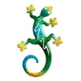 BAOPAI Exquisite Iron Hollowed-Out Lizard Wall Art Sculpture Colorful Metal Hanging Decor for ...