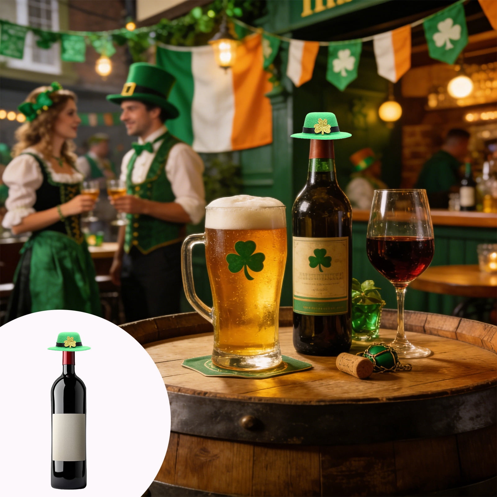 BAOPAI Festive St. Patrick's Day Wine Bottle Stopper with Shamrocks ...