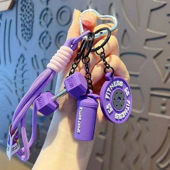 BAOPAI Fitness Keychain Set with 3 Mini Silicone Pendants for Gym Bag ...