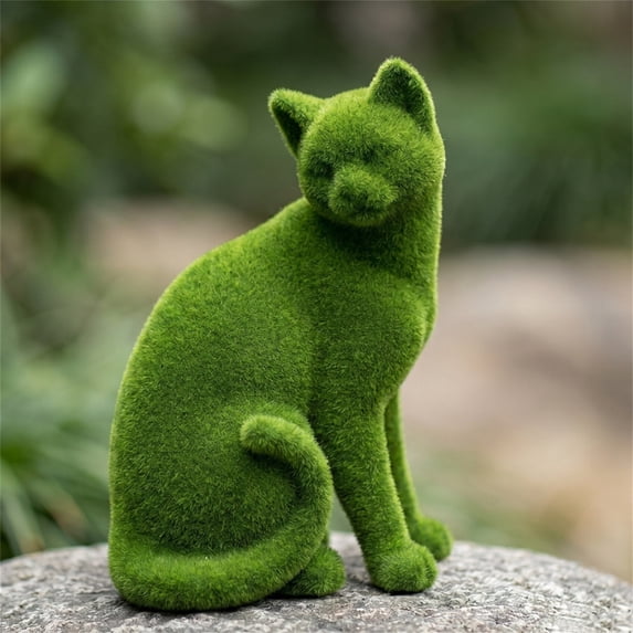 BAOPAI Flocked Wolfhound Resin Garden Ornament - Realistic Outdoor Dog ...