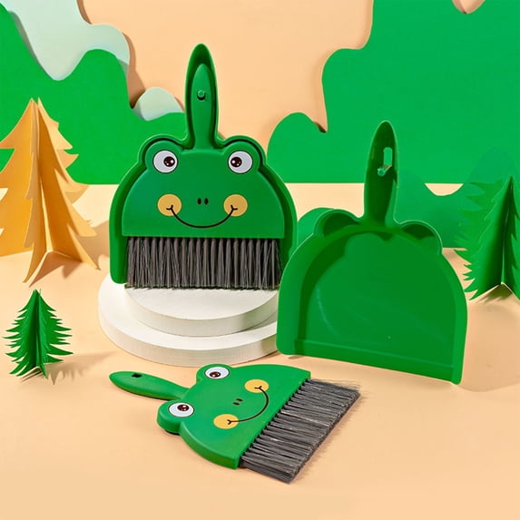 BAOPAI Frog Desktop Cleaning Set with Dustpan Mini Broom for Household ...
