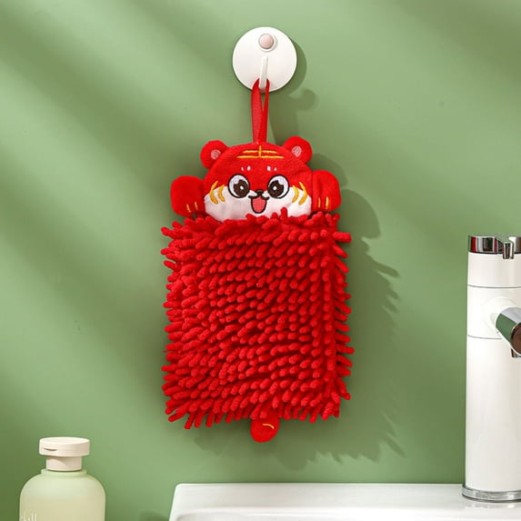 BAOPAI Hangable Absorbent Hand Towel with Cute Animal Design for ...