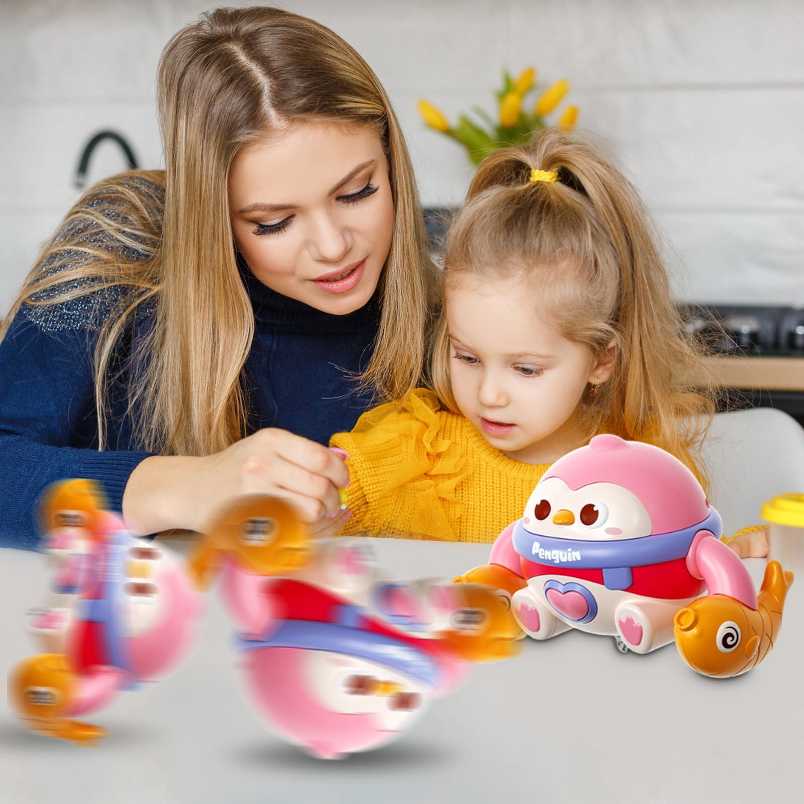 BAOPAI Interactive Voice Controlled Rolling Monkey Toy with Lights and ...