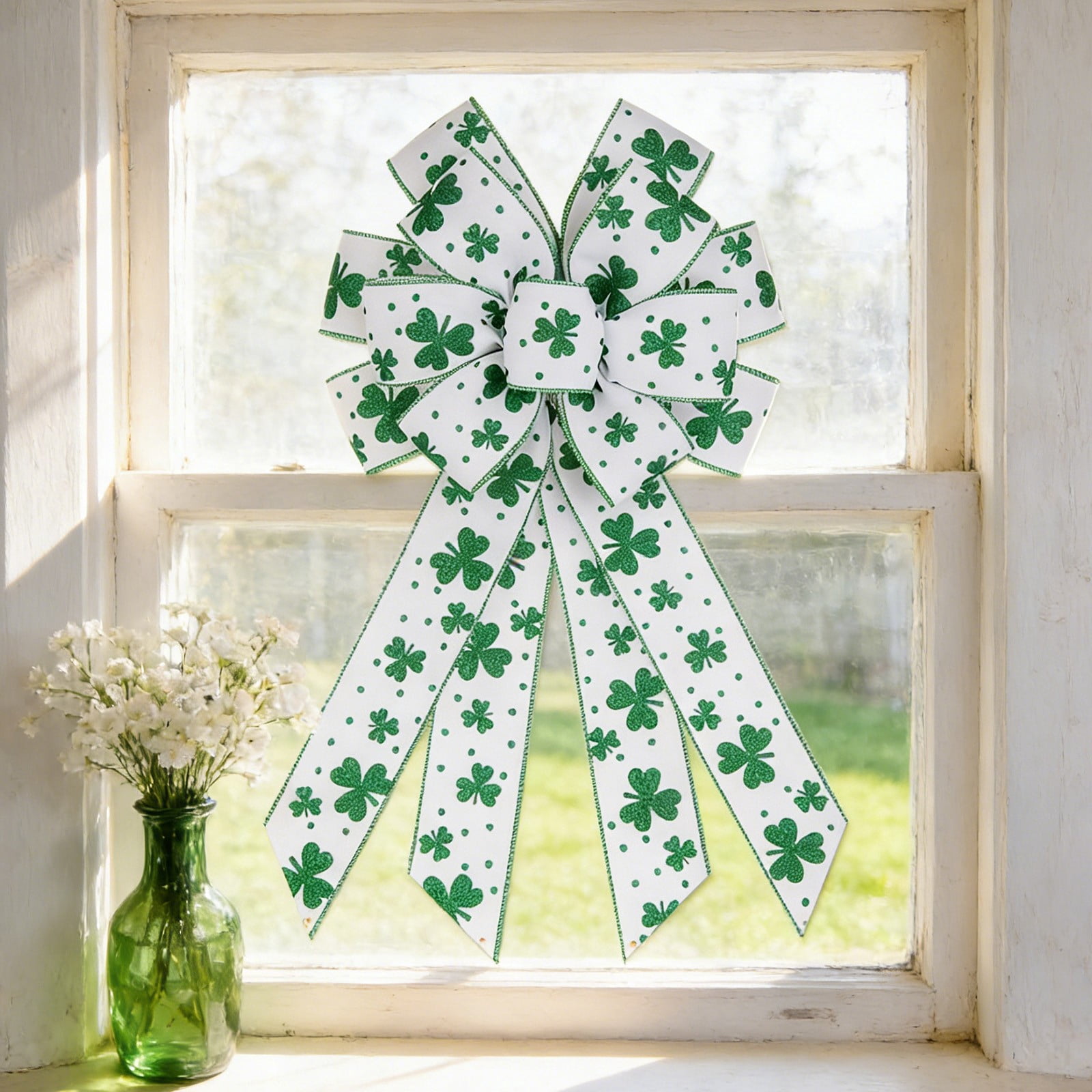 BAOPAI Large St. Patrick's Day Wreath Bow Decoration For Front Door ...